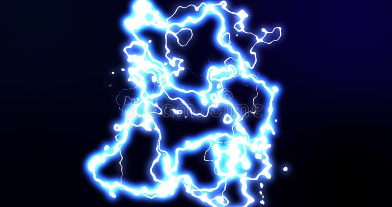 Glowing Blue and White Bundle of Lively Electrical Current Moving on ...