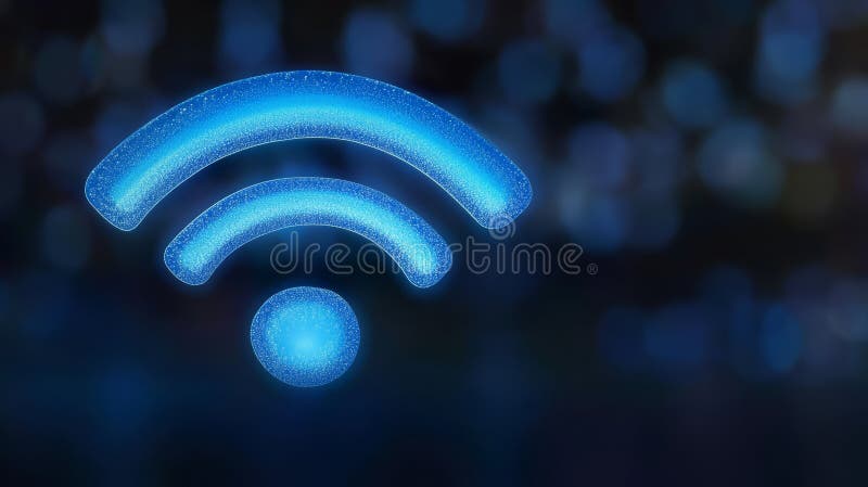 Glowing Wi Fi Symbol Dark Background Digital Connection Network Concept ...