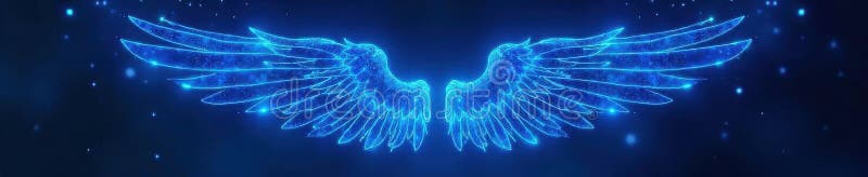 Glowing Blue Wing Design, Futuristic Ray Technology , Star, Iridescent ...