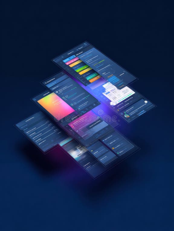 Glowing Blueprint Interface Layout for a Lesson Planning App Showcasing ...