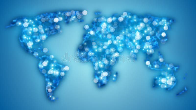 Glowing blurred world map stock illustration. Illustration of earth ...