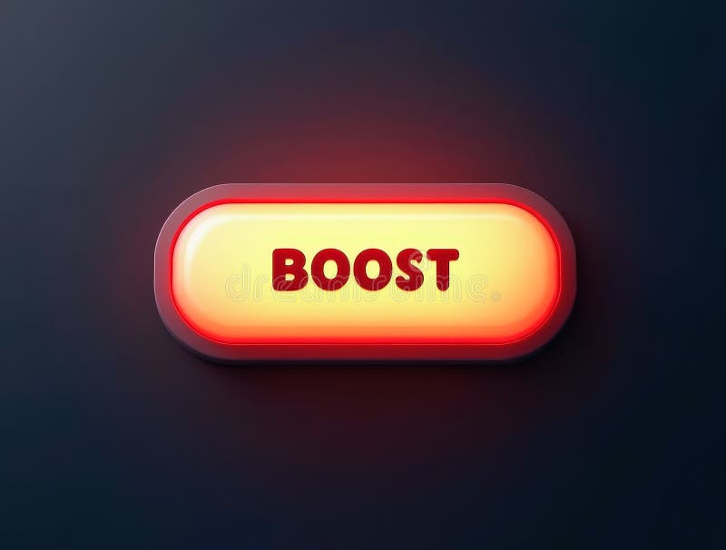 Boost Button Lighting Up Providing a Sense of Urgency Stock ...