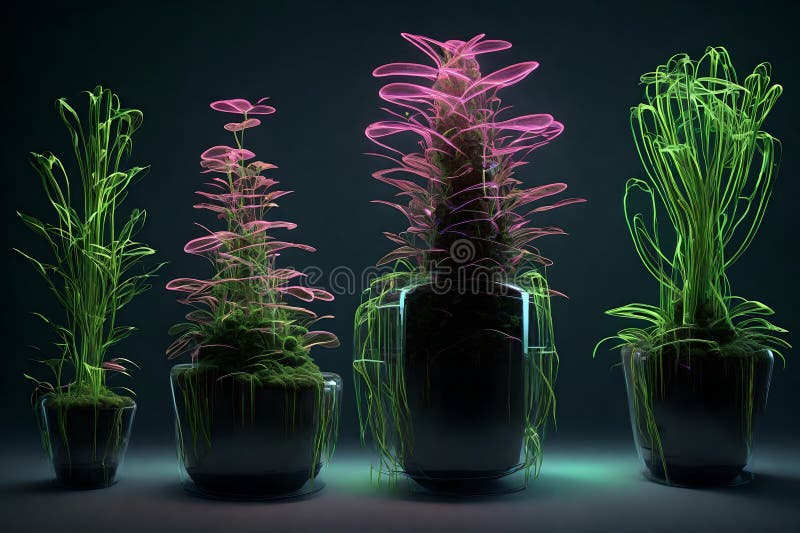 Glowing Botanical Experiment: Bio-chemistry S Luminous Flora Stock ...