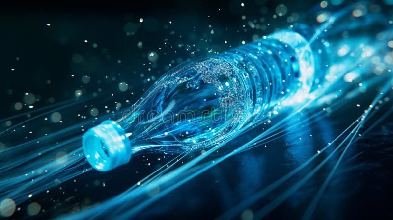 Glowing Bottle with Digital Effects Stock Image - Image of motion ...