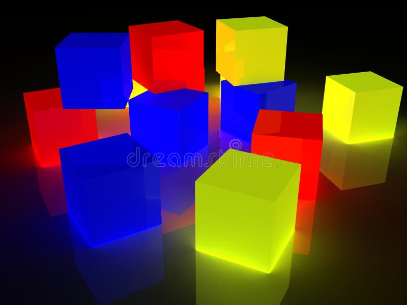 Glowing boxes stock illustration. Illustration of colors - 11096955