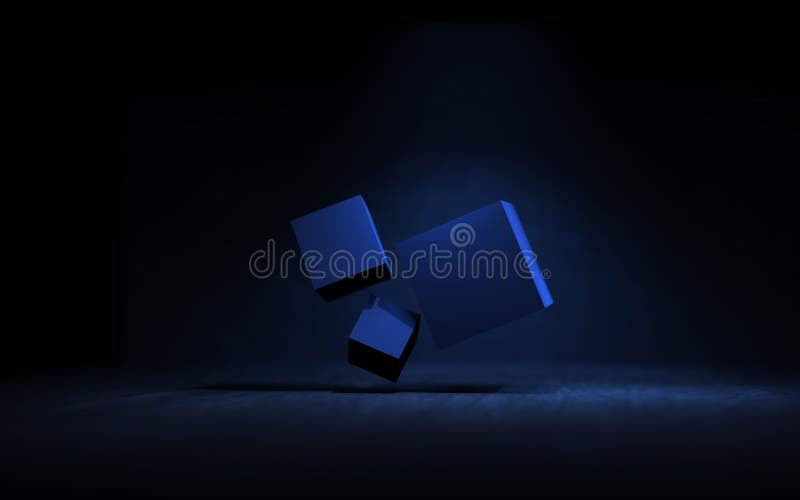 Glowing Boxes Spot Lights 3D Rendering Stock Illustration ...