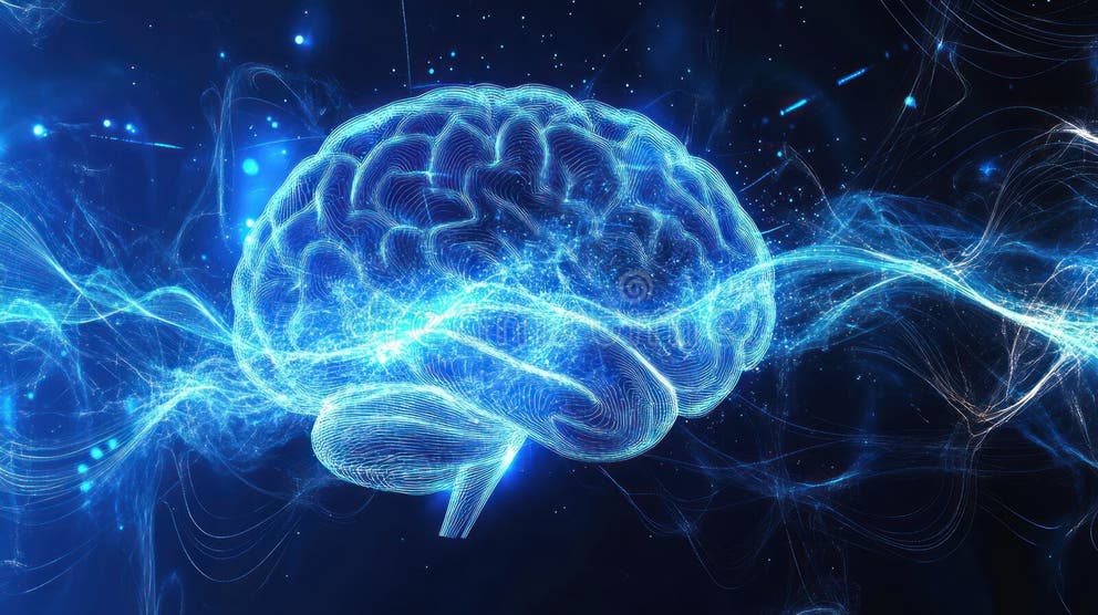 AI-Generated Brainwave Visualization Stock Illustration - Illustration of concept, science ...