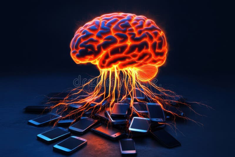 Connected Smartphones Network Abstract Mobile Technology Stock Photos ...