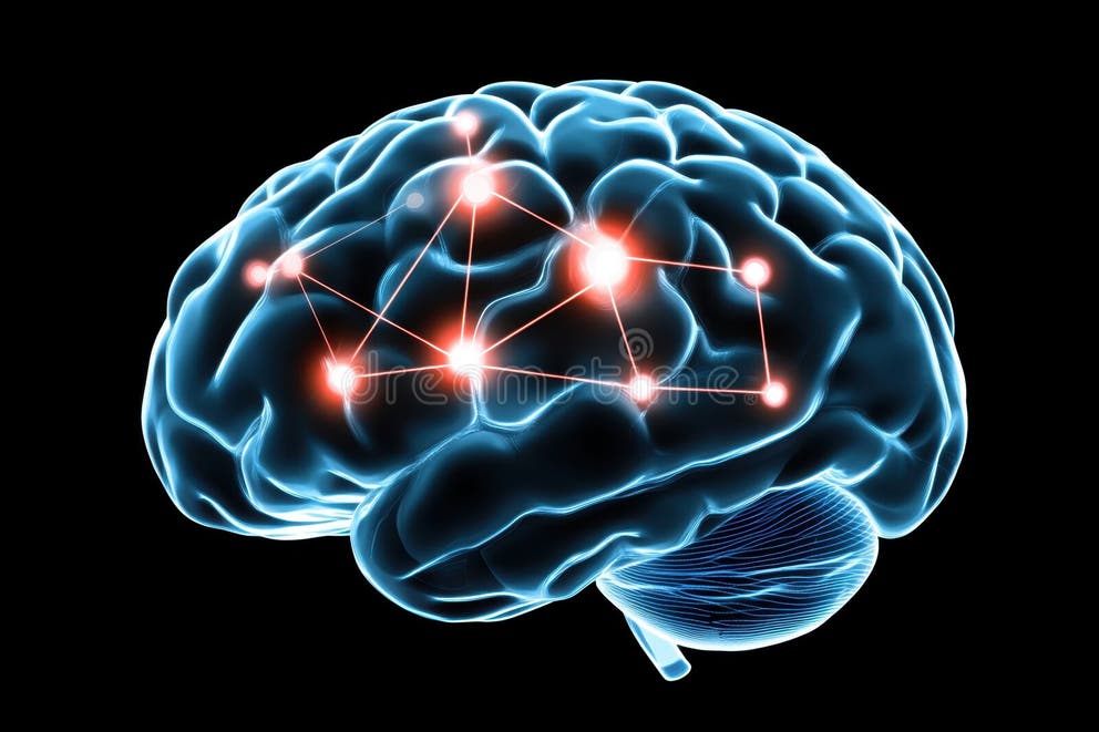 Glowing Brain Network Visualizing Neural Connections and Synaptic Activity Stock Photo - Image ...