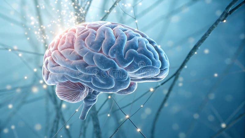 Glowing Brain with Neural Connections Depicting Innovation and ...