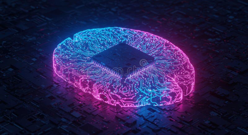 Cybernetic Brain stock illustration. Illustration of lighting - 382862637