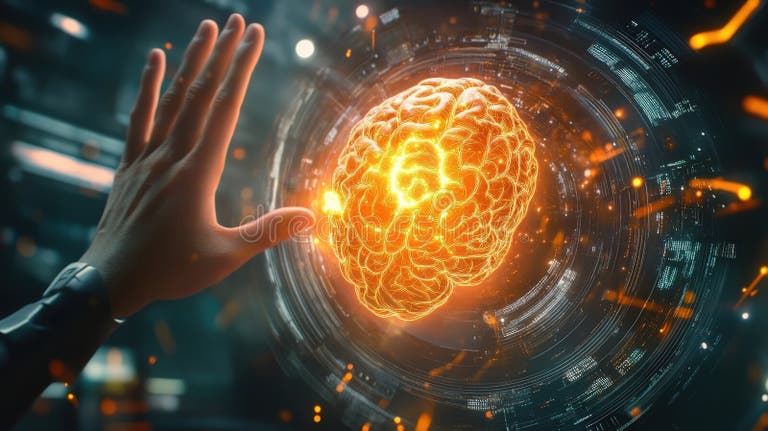 A Glowing Brain Surrounded by Technology Represents the Future of ...