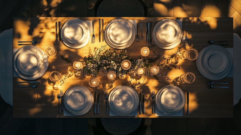 A Glowing Branded Table Setup Flyer Styled with Curated Dining Stock ...