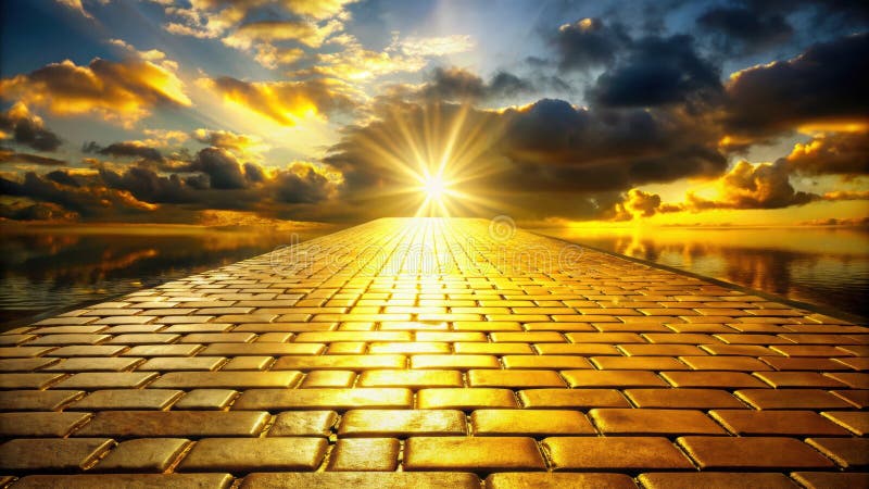 A Glowing Brick Walkway Leading Toward the Bright Sun Symbolizing the ...