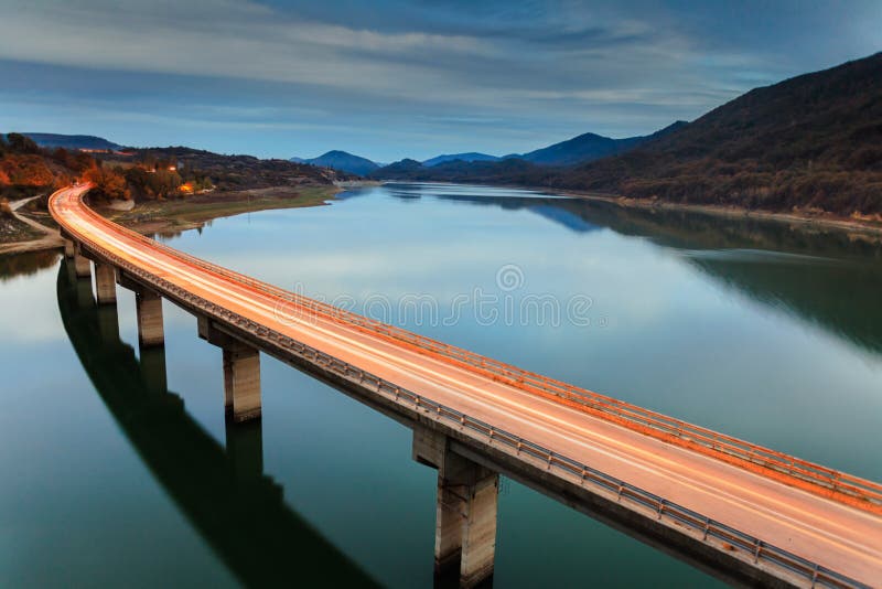 Glowing Bridge stock photo. Image of lights, night, transport - 27759082