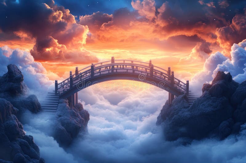 A Glowing Bridge of Confidence Mindset Strength, Courageous Steps ...