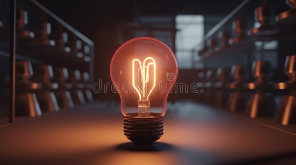 Glowing Bright, Electric Lamp Igniting Ideas, Sparking Imagination and Creativity Generated by ...