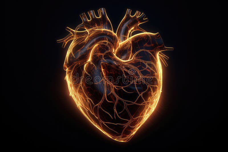 Glowing Bright Magic Human Heart Concept Art. Generative AI Stock ...