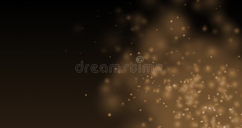 Glowing Brown Particles Effervescing on a Dark Background Stock ...