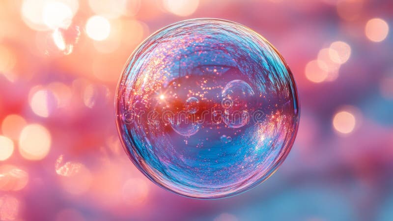 Glowing Bubble with Sparkling Particles in Abstract Space Generative AI ...