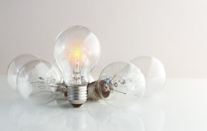 Glowing bulb ideas stock image. Image of lamp, shine - 68521565