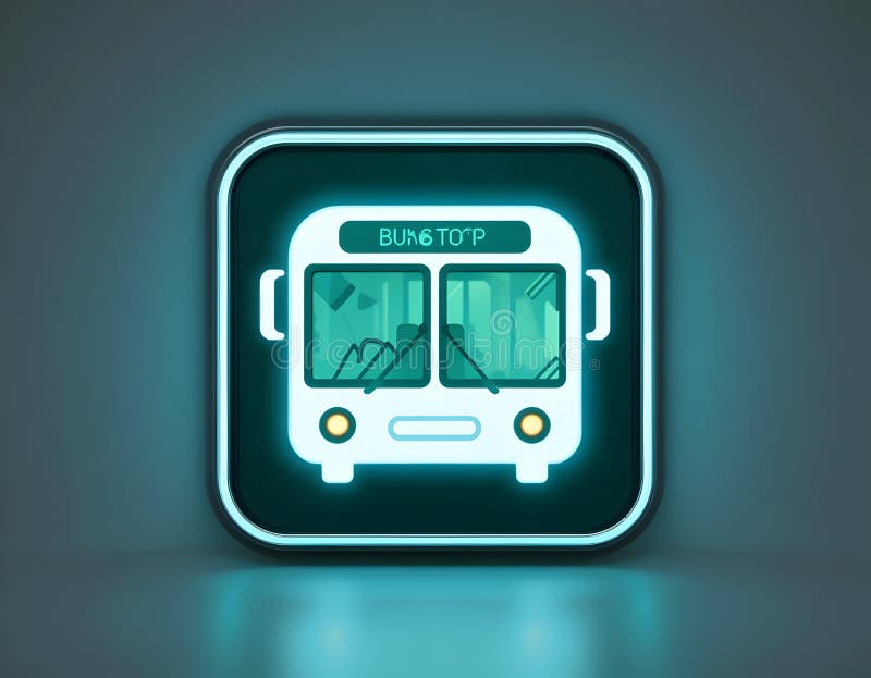 Glowing Bus Icon Design Dark Background Stock Photos - Free & Royalty ...