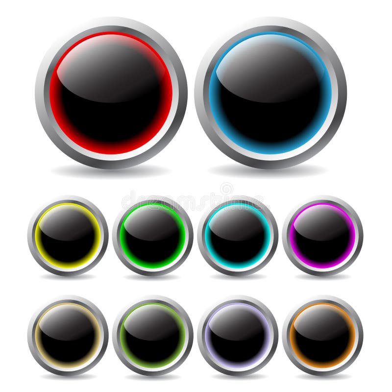 Glowing buttons stock vector. Illustration of buttons - 32827398