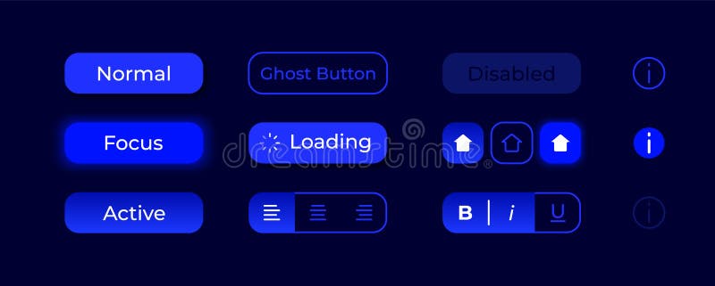 Glowing Buttons UI Elements Kit Stock Vector - Illustration of element ... Glowing Buttons UI Elements Kit Stock Vector - Illustration of element ...