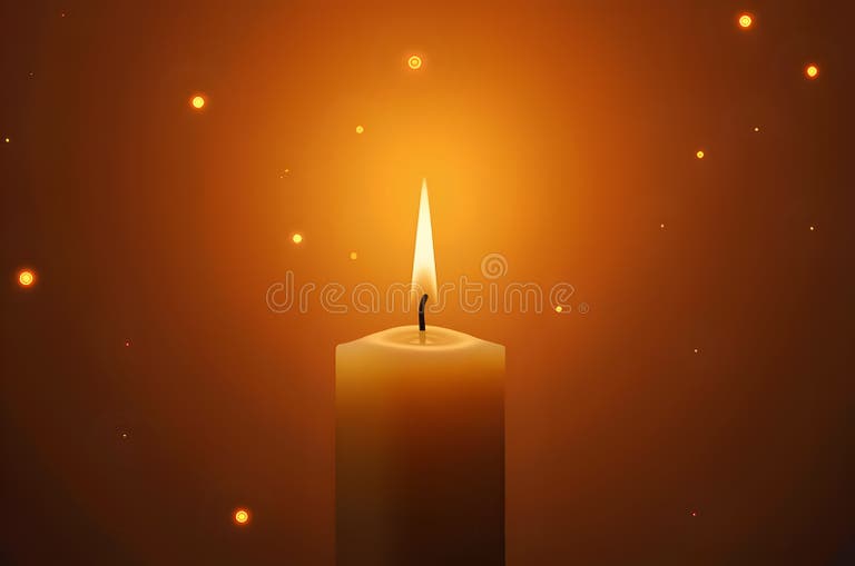 Glowing Candle Flame with Sparkle Effect on Dark Background Stock Photo ...