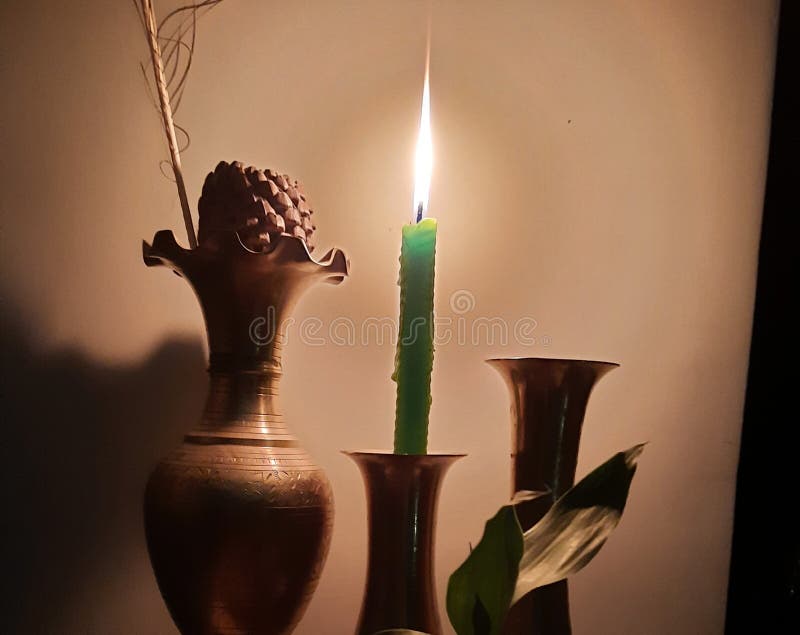 Glowing Candle stock image. Image of flower, wood, photogr - 214982047