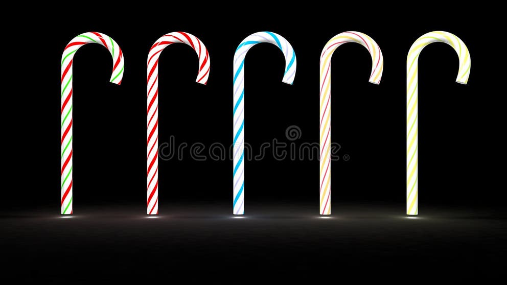 Glowing candy cane row stock illustration. Illustration of dessert ...
