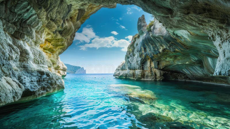 A Glowing Cave Pool Reflecting Crystal-clear Waters and Mysterious ...