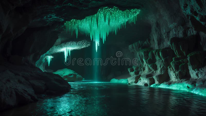 Enchanted Glow Worm Cave Stock Illustrations – 7 Enchanted Glow Worm ...