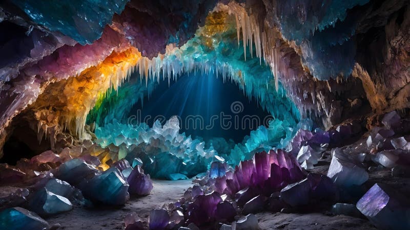 Glowing Caverns: a Celestial Performance of Color and Light Stock ...