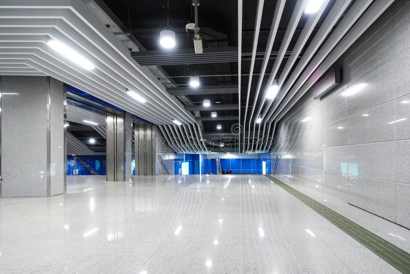 Modern Building Lobby Ceiling Lamp Panel Light Stock Photo - Image of ...