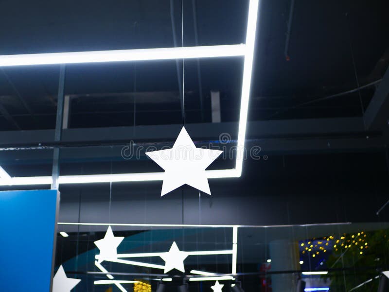 Glowing Ceilings of the Store. Store Backlight Stock Photo - Image of ...