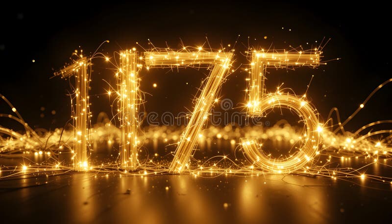 A Glowing Celebration: Golden Number 175 Sparkling Anniversary Radiance ...
