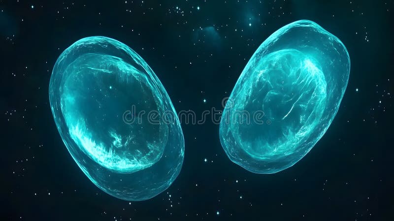 Glowing Celestial Bodies in Deep Space- Abstract Royalty Free Image ...