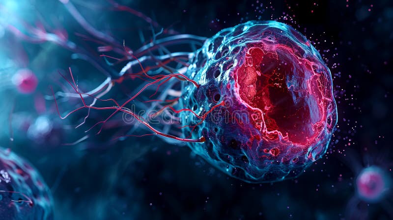 Abstract Representation of a Cell in Space Stock Illustration ...