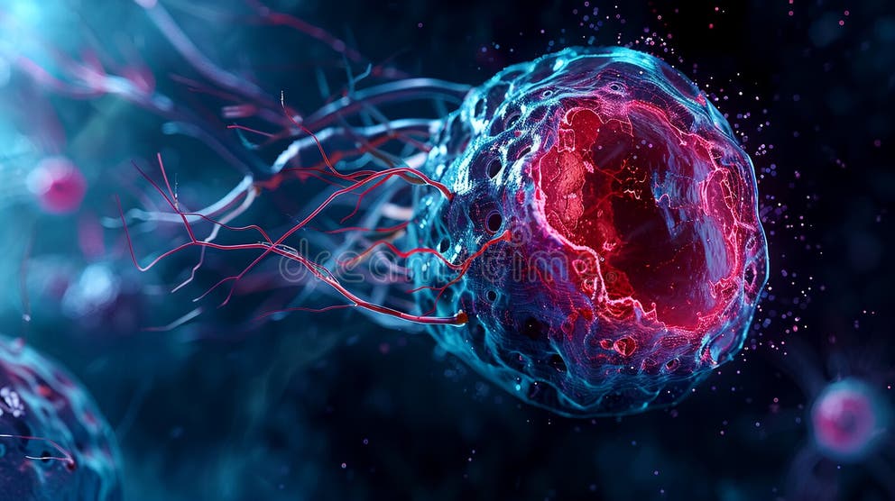 Abstract Representation of a Cell in Space Stock Illustration ...