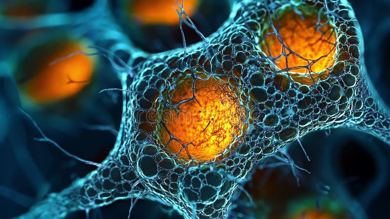 Glowing Cells in a Scientific Microscopic View Stock Video - Video of ...