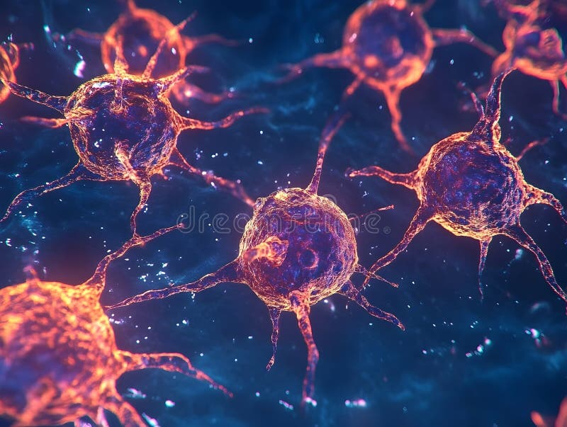 Glowing Cellular Network Captivating Microscopic Anatomy of Cancer ...