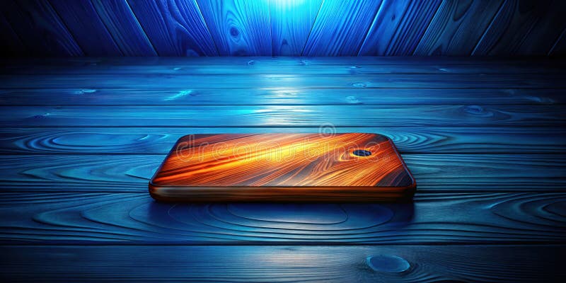 A Glowing Cellular Structure Set Against a Smooth Cedar Plank ...