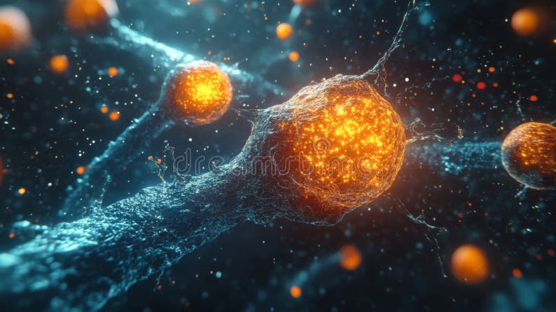 Glowing Cellular Structures Interconnected in a Network Stock ...