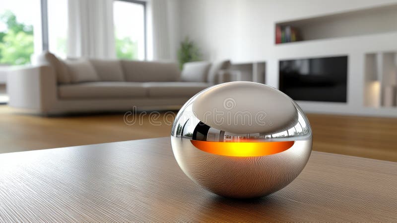 Glowing Centerpiece Floating Metal Disc for a Modern Home Decor Stock ...