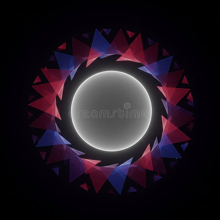 A Glowing Central Sphere is Surrounded by a Ring of Translucent ...