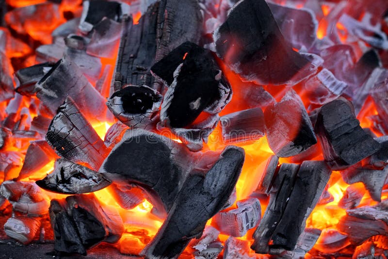 Glowing charcoal stock image. Image of bonfire, firewood - 36709183