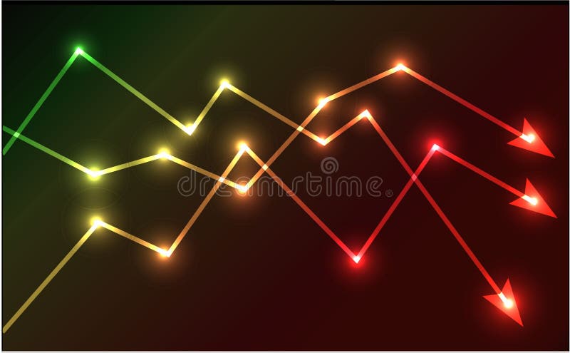 Glowing Chart Arrows Vector Illustration Stock Vector - Illustration of ...