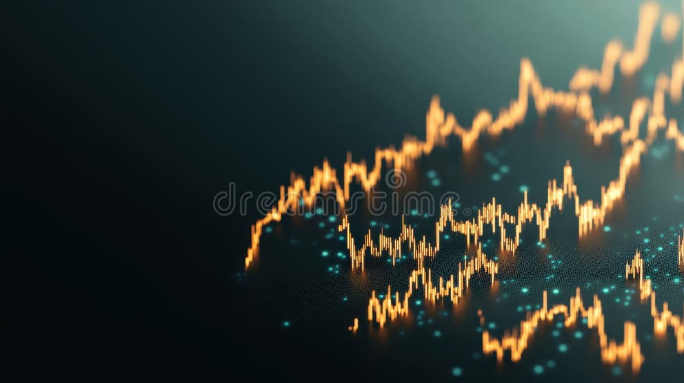 Glowing Chart Lines Illustrate Neural Networks. Artificial Intelligence ...