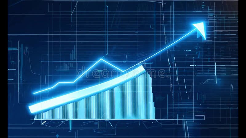 Glowing Chart Showing Positive Growth on Digital Background Stock Video ...